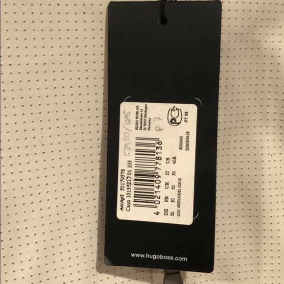 Hugo Boss | Jackets & Coats | Hugo Boss Mens White Leather Jacket With ...